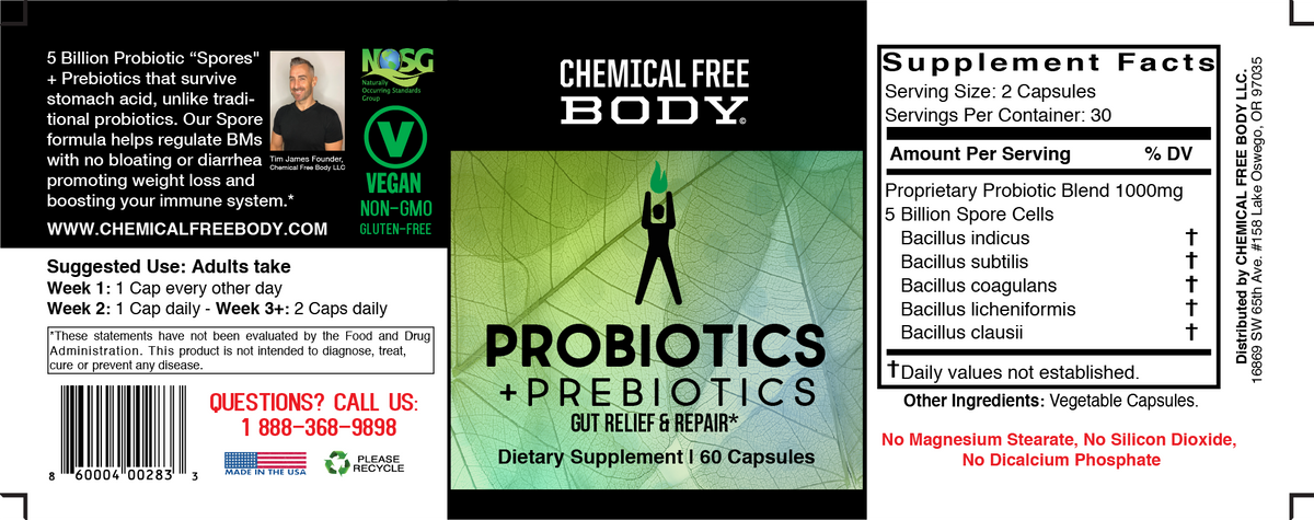 PROBIOTIC PREBIOTIC FORMULA – Chemical Free Body